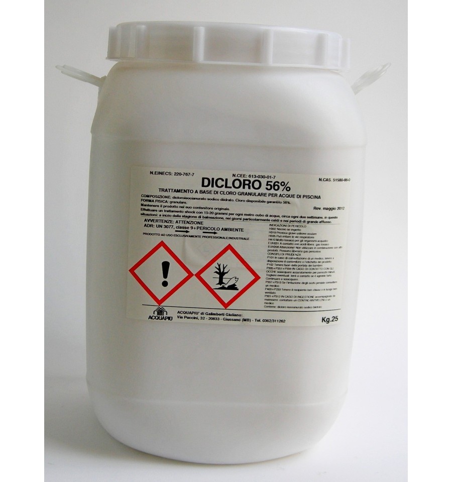 Tricloro pastiglie Fusto da 25 Kg - Acquapiù Piscine